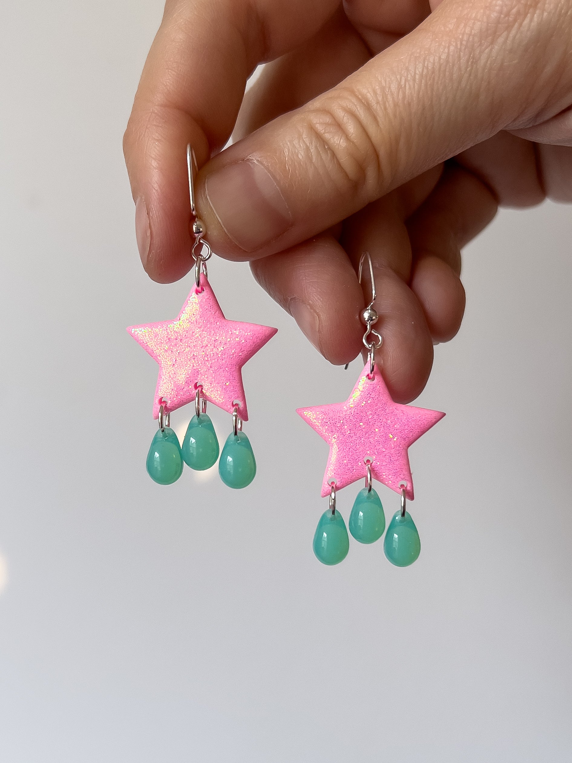 Glitter Pink Mini Stars | BlueBassoon Handmade